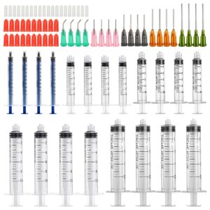 glue applicator syringe with blunt tip needle and cap, for liquid, glue, ink, perfume, lip gloss making