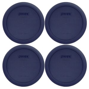 pyrex bundle - 4 items: 7201-pc 4-cup blue plastic food storage lids made in the usa