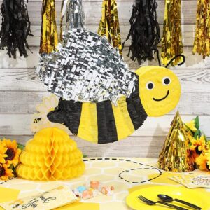 BLUE PANDA - Bumble Bee Pinata for Baby Shower, Birthday Decorations, Gender Reveal Party Supplies (Small, 15.5 x 13 x 3 in)