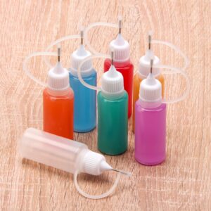 Adecco Precision Tip Applicator Bottle, Glue Applicator Bottles, 50 PCS 15ml Precision Tip Applicator Bottles with 10 Plastic Funnels, for Acrylic Painting, Quilling, Alcohol Ink(Precision Tip Bottle)