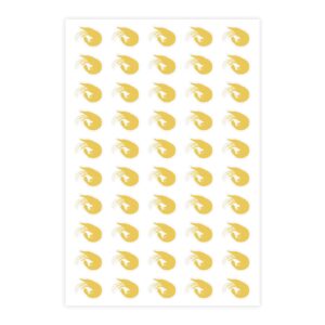 ark creation 50 wedding meal stickers for place cards - place card menu choices - wedding meal choice stickers (gold, shrimp)