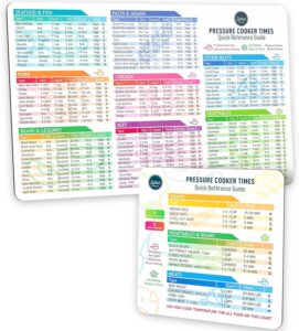 instant pot cooking times chart - pressure cooker accessories cook times - easy to use & clean strong magnet - instant pot cheat sheet magnet set quick reference guide - white