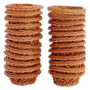 Bright Creations 24 Pack Small Woven Basket Set, 3.1x1.2 Inches, Bulk Mini Wicker Baskets for Favors