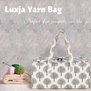 Luxja Knitting Bag, Yarn Bag for Yarn Skeins, Crochet Hooks, Knitting Needles (up to 14 Inches) and Other Accessories, Tree