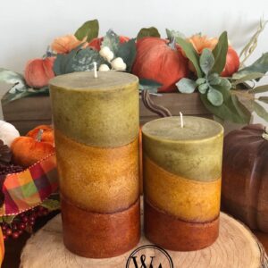 Wicks N More Amish Harvest Scented Pillar Candles (4x4)