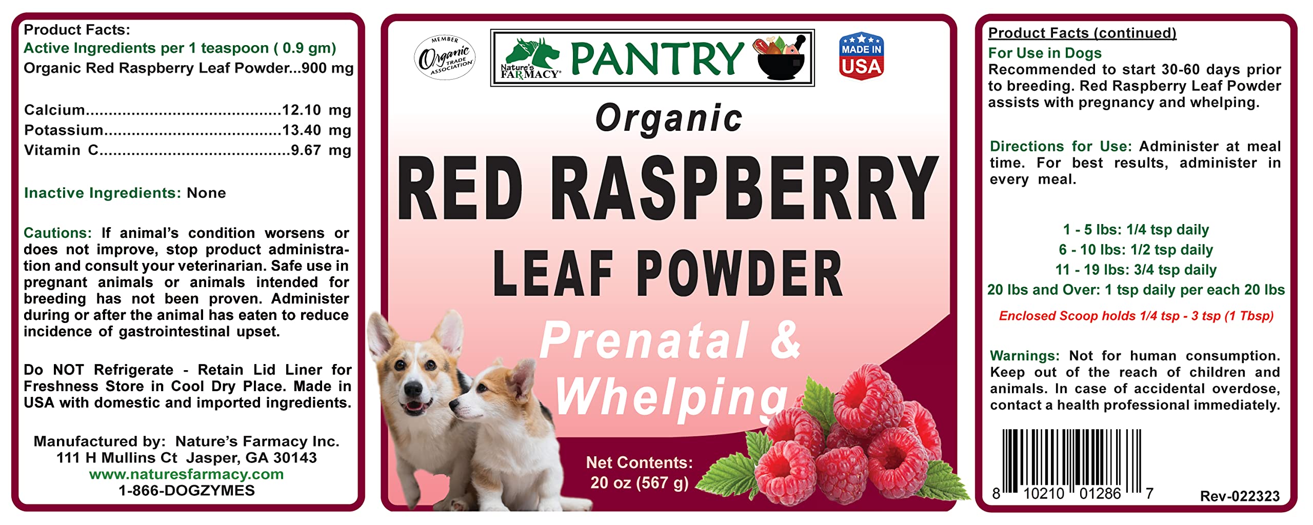 Dogzymes Organic Red Raspberry Leaf Powder (6 Ounce)