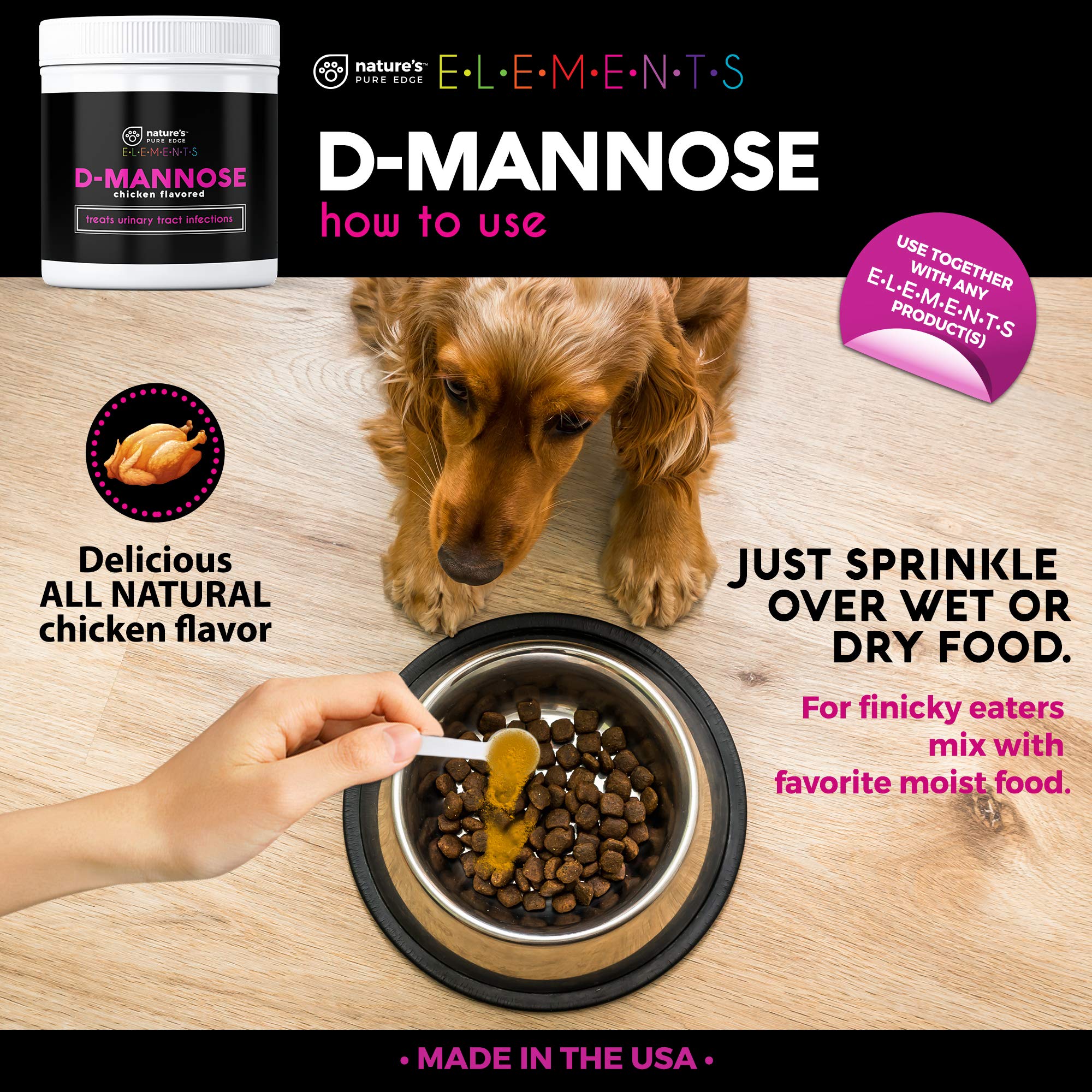 D-Mannose Supplement with Real Chicken for Dogs and Cats. Use for Immediate and Preventative Treatment of Bladder and Urinary Tract Infections UTIs. Stop Kidney Stones. Extra Strength 115 Grams.