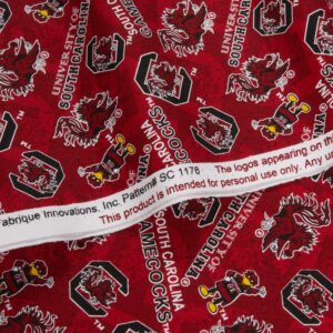 NCAA South Carolina Gamecocks Tone on Tone Cotton Multi, Fabric by the Yard