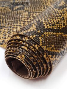 vinyl fabric embossed texture rattlesnake fake leather sold by the yard (sand brown)