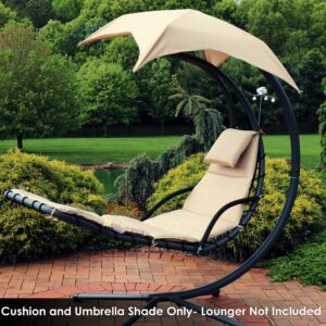 Sunnydaze Outdoor Hanging Lounge Chair Replacement Cushion and Umbrella Fabric - Beige