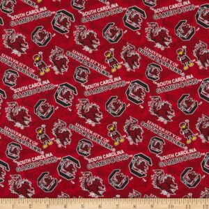 ncaa south carolina gamecocks tone on tone cotton multi, fabric by the yard