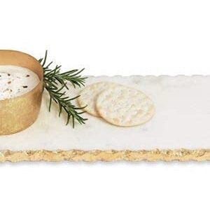 INA KI Natural Marble Cheese Board with Golden Foiling - 12 x 6 Inches