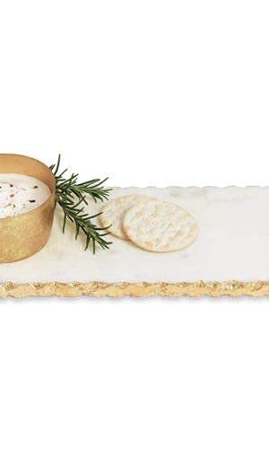 INA KI Natural Marble Cheese Board with Golden Foiling - 12 x 6 Inches