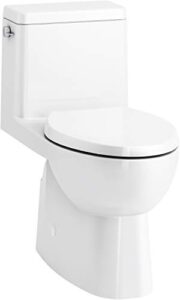 kohler 78080-0 reach comfort height chair height one-piece compact elongated toilet with skirted trapway, left-hand trip lever, 1.28 gpf