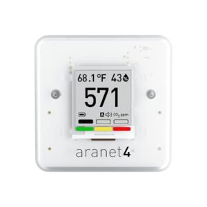 saf aranet4 home: wireless indoor air quality monitor for office or school (co2, temperature, humidity and more) portable, battery powered, e-ink screen, app for configuration & data history