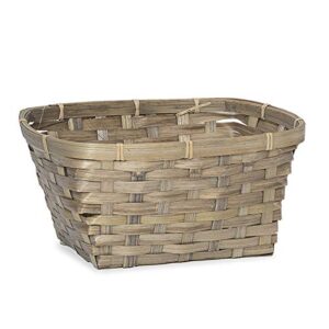 the lucky clover trading oval bamboo utility basket - grey 10in