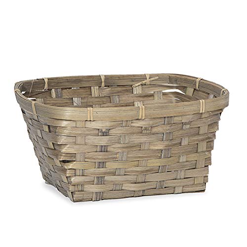 The Lucky Clover Trading Oval Bamboo Utility Basket - Grey 10in