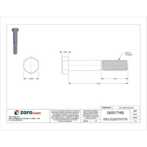 HHCS, 7/16-14x2-1/2, Steel, Gr 8, YZ, PK10