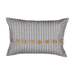 waverly stencil vine modern striped rectangular decorative throw pillow, 14" x 22", charcoal