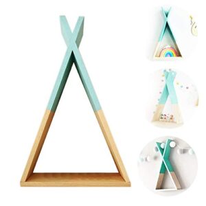 nacnic nordic style wall shelf turquoise. triangle wooden shelf. triangular wooden shelf storage. median