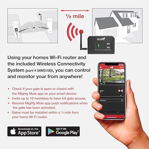 Mighty Mule MMS100 100 Wireless Connectivity System, BLACK