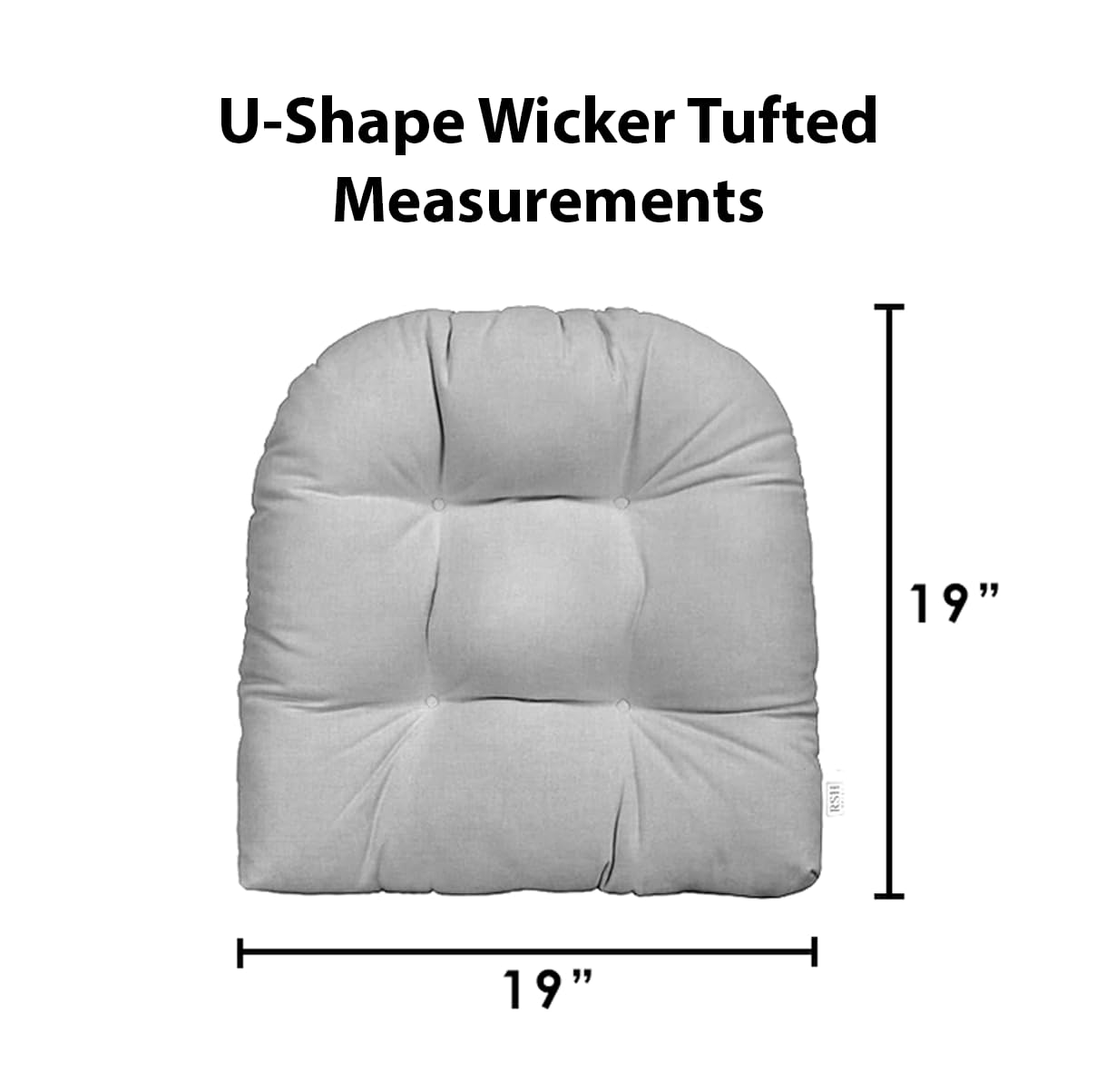 RSH DECOR: Tufted U-Shape Wicker Seat Cushions Set of 2 | 19” x 19” | All-Weather Spun Fabric | Water-Resistant | Outdoor Chair Cushions for Patio Furniture | Hunter Green & White Stripe