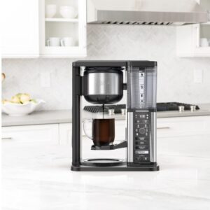 Ninja Specialty Coffee Maker CM400, Removable Water Reservoir, Glass Carafe, Single-Cup Brewing Fold Away Cup Platform