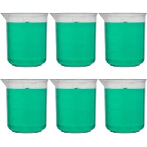 500ml plastic beaker, low form, reusable, polypropylene, molded graduations (pack of 6)