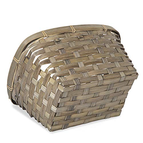 The Lucky Clover Trading Oval Bamboo Utility Basket - Grey 10in