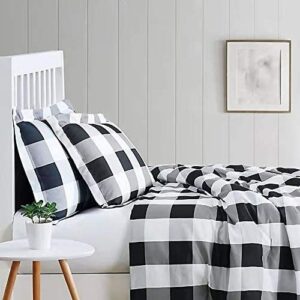 truly soft everyday buffalo plaid black full/queen duvet cover set