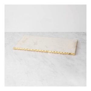 ina ki natural marble cheese board with golden foiling - 12 x 6 inches