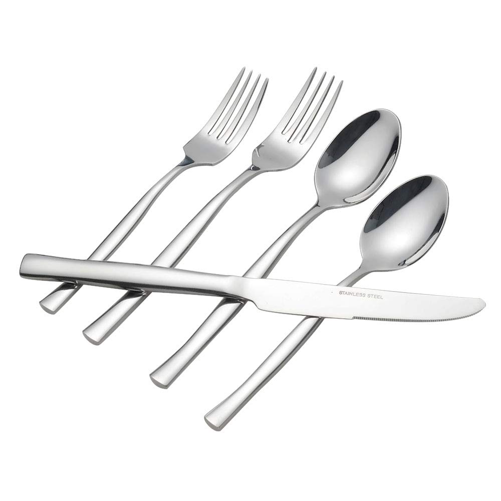 Qskely 40 Pieces Stainless Steel Flatware Cutlery Silverware Set, Service for 8