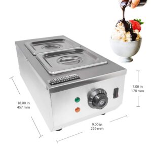 ALDKitchen Chocolate Melting Pot | Manual Control Chocolate Melter for Home or Bakery Use | 2 Tanks for 9 lb (4 kg) of Tempered Chocolate | 110V | 1kW