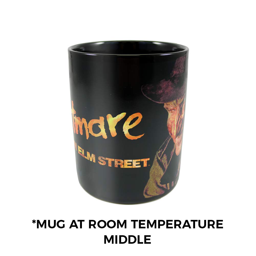 Morphing Mugs A Nightmare On Elm Street – Welcome to My Nightmare – Freddy Krueger Heat Sensitive Clue Mug – Full image revealed when HOT liquid is added - 16oz Large Drinkware