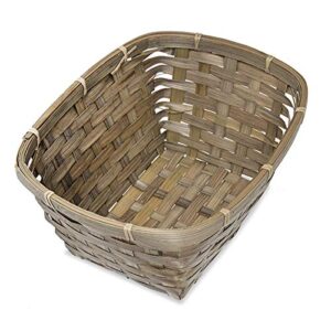 The Lucky Clover Trading Oval Bamboo Utility Basket - Grey 10in