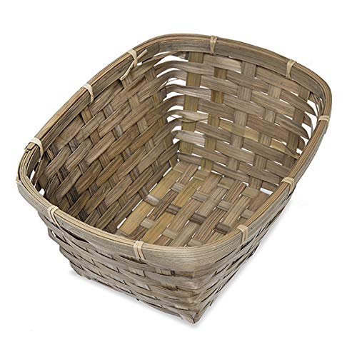 The Lucky Clover Trading Oval Bamboo Utility Basket - Grey 10in