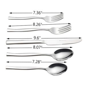 Qskely 40 Pieces Stainless Steel Flatware Cutlery Silverware Set, Service for 8