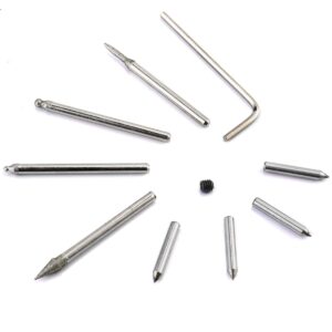 10pcs engraver diamond point tungsten carbide steel bits & spare parts set for utool engraving tool