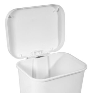 Sterilite 11.9 Gallon StepOn Wastebasket with Lid, Ideal in the Kitchen and Mudroom, Fits a Large 13 Gal Trash Liner, Pedal, White Lid and Bin, 4-Pack