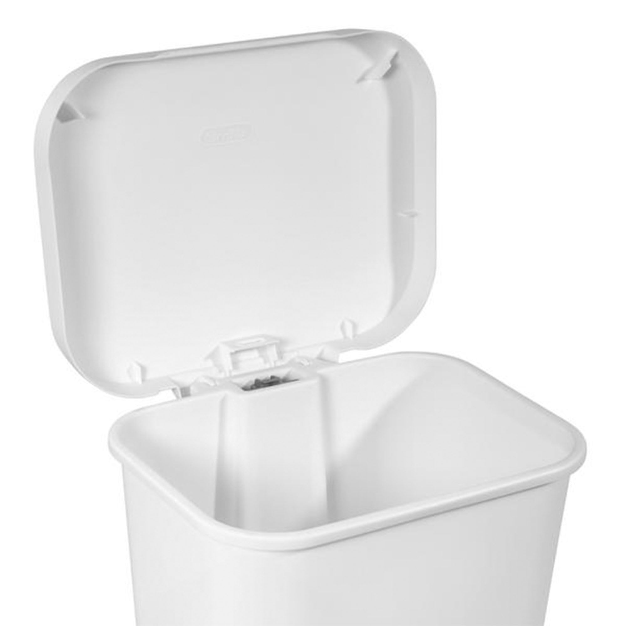 Sterilite 11.9 Gallon StepOn Wastebasket with Lid, Ideal in the Kitchen and Mudroom, Fits a Large 13 Gal Trash Liner, Pedal, White Lid and Bin, 4-Pack