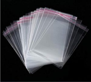 josdiox 4" x 6" self seal clear cello cellophane resealable plastic poly bags for photo, jewelry, bakery, treats, party favors4x6 "100pcs)