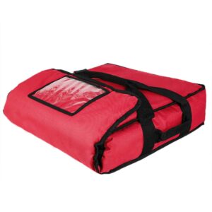 YOPRAL Pizza Delivery Bag Waterproof Easy Clean Aluminum Foil Insulated Food Warmer Bags Carry Pizza Warmer Hold 2-16" or 18" Pizza Boxes (Red, 20"X 19"X 5")