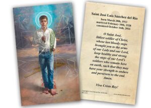 st. jose sanchez del rio holy card paper pack of 50