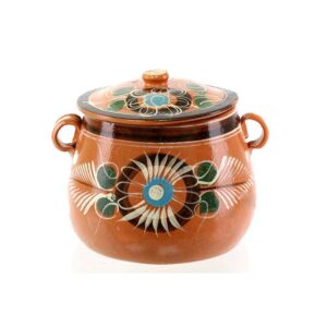 thaweesuk shop new olla de barro frijolera w/lid 3.5 quarts canterito cazuela traditional floral of set