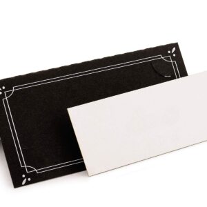 Summer-Ray 48 Double Layer Black & White Wedding Modern Place Cards Escort Cards Seating Cards