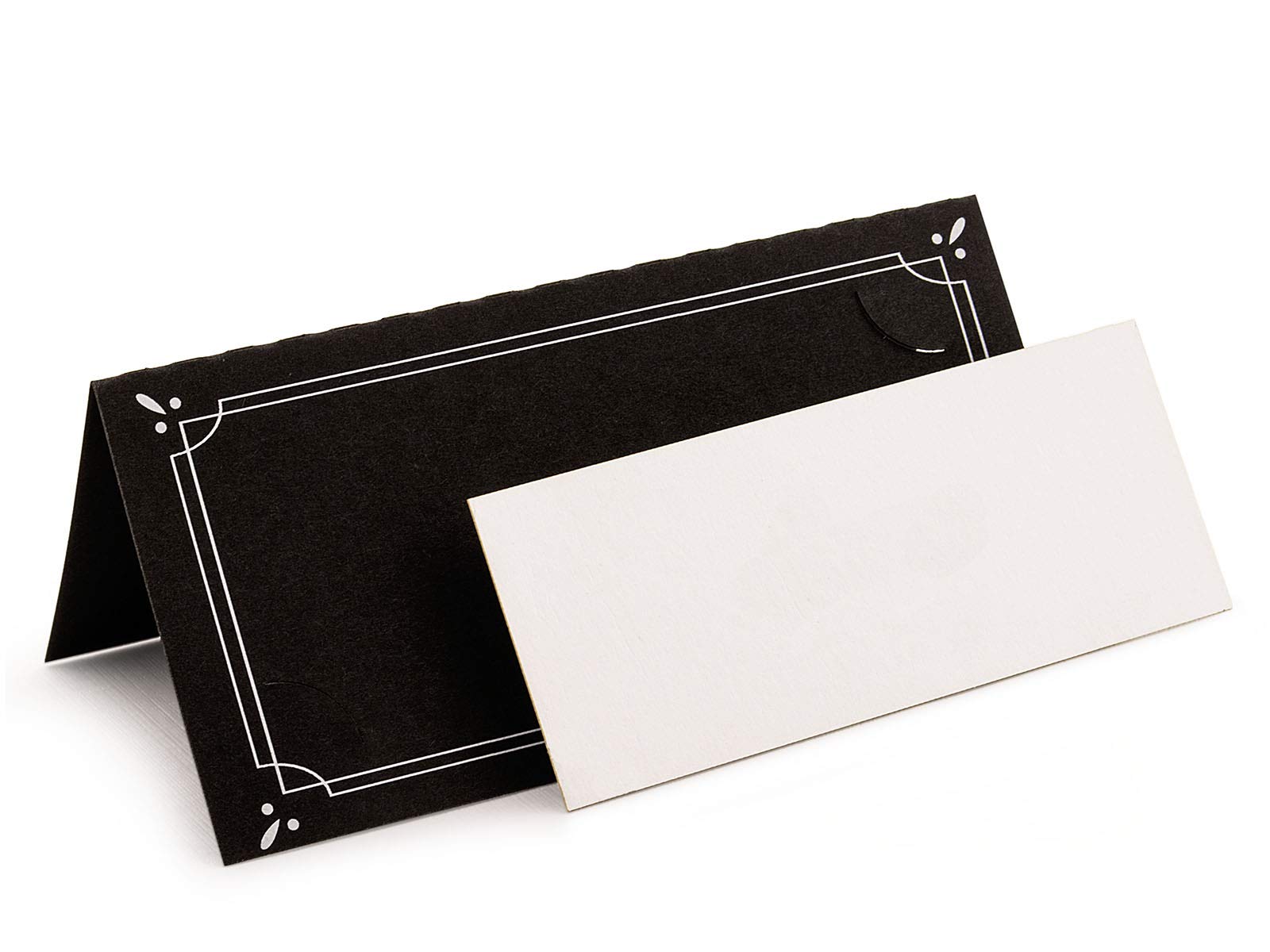 Summer-Ray 48 Double Layer Black & White Wedding Modern Place Cards Escort Cards Seating Cards