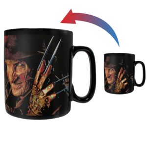 morphing mugs a nightmare on elm street – welcome to my nightmare – freddy krueger heat sensitive clue mug – full image revealed when hot liquid is added - 16oz large drinkware