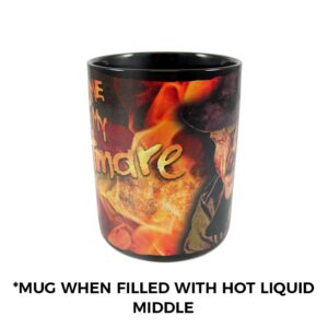 Morphing Mugs A Nightmare On Elm Street – Welcome to My Nightmare – Freddy Krueger Heat Sensitive Clue Mug – Full image revealed when HOT liquid is added - 16oz Large Drinkware