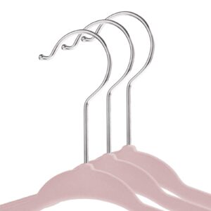 Casafield 50 Velvet Baby Hangers - 11" Size for Infant & Toddler Clothes - Light Pink