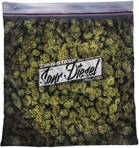 sour diesel giant stash weed pillowcase | decorative throw pillow cover with realistic reefer imagery | secret pocket compartment | fits 18 x 18 inch pillow insert | weed decor